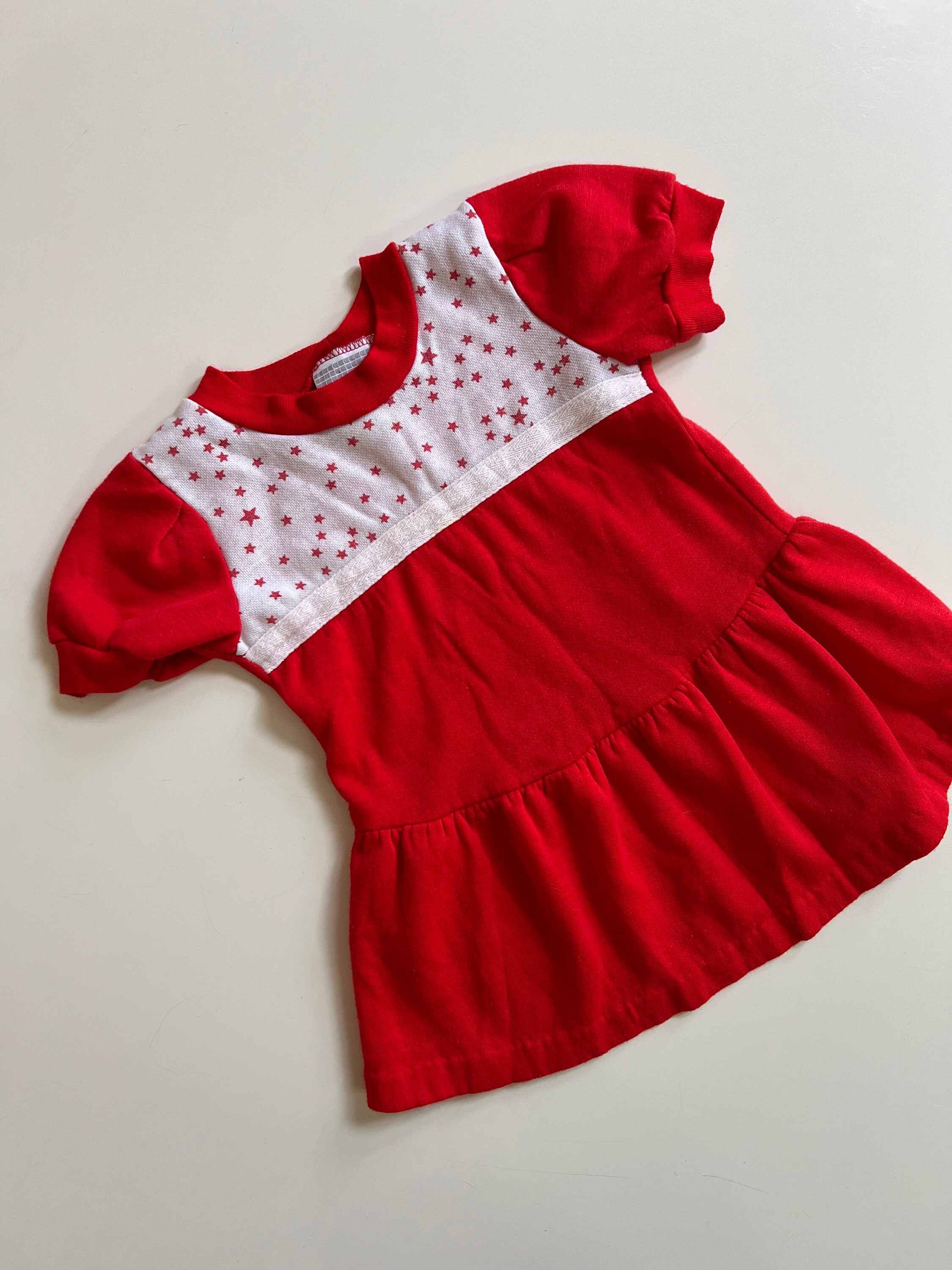 Vintage Red Star Dress Primary Colors and Shapes Toddler Girl Fun 80s ...
