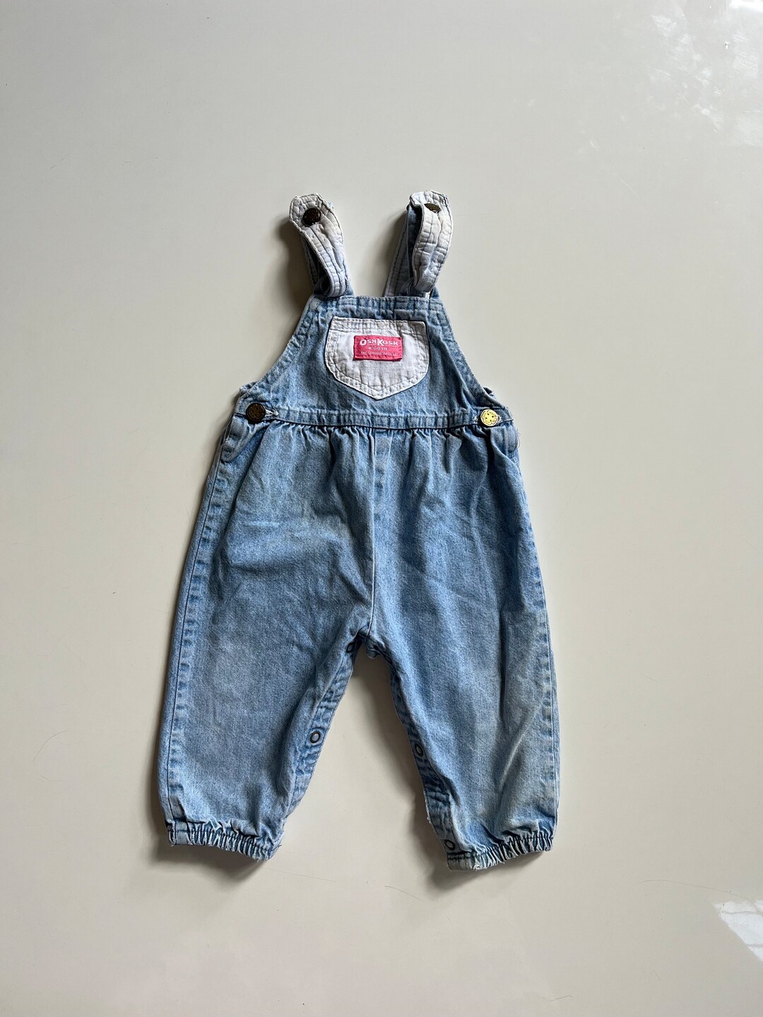 Vintage Osh Kosh Overalls Stonewash Woth Bow Back Pink Patch Jogger ...