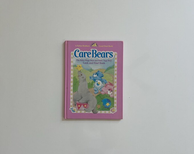 Vintage Care Bears Book Hard Cover Baby Hugs and Baby Tugs Bear Look ...