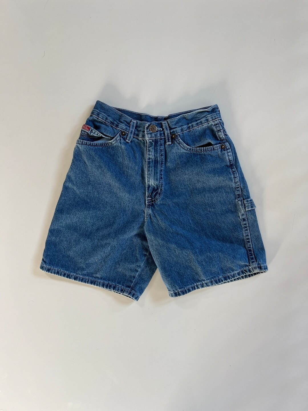 Vintage Denim Long Cargo Shorts for Youth Girl Chic Girl Denim Baggy ...