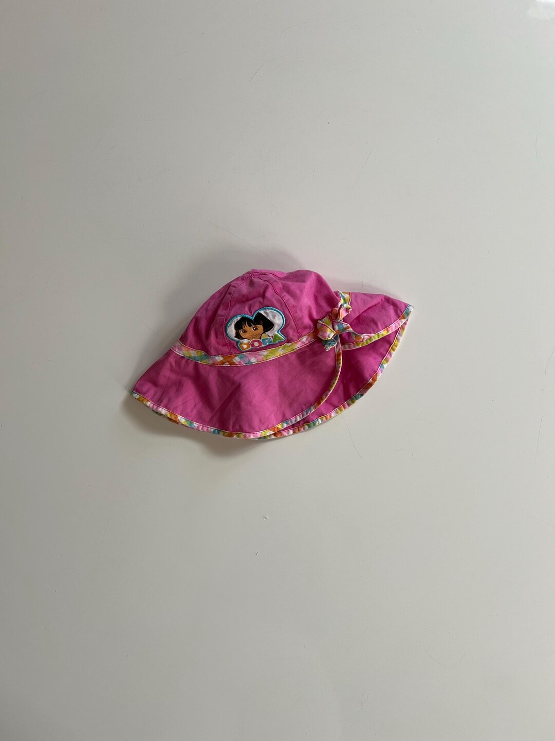 Vintage Pink Dora Sun Hat for Toddler Nickelodeon Dora the Explorer Vintage Kids Clothing Pink ...
