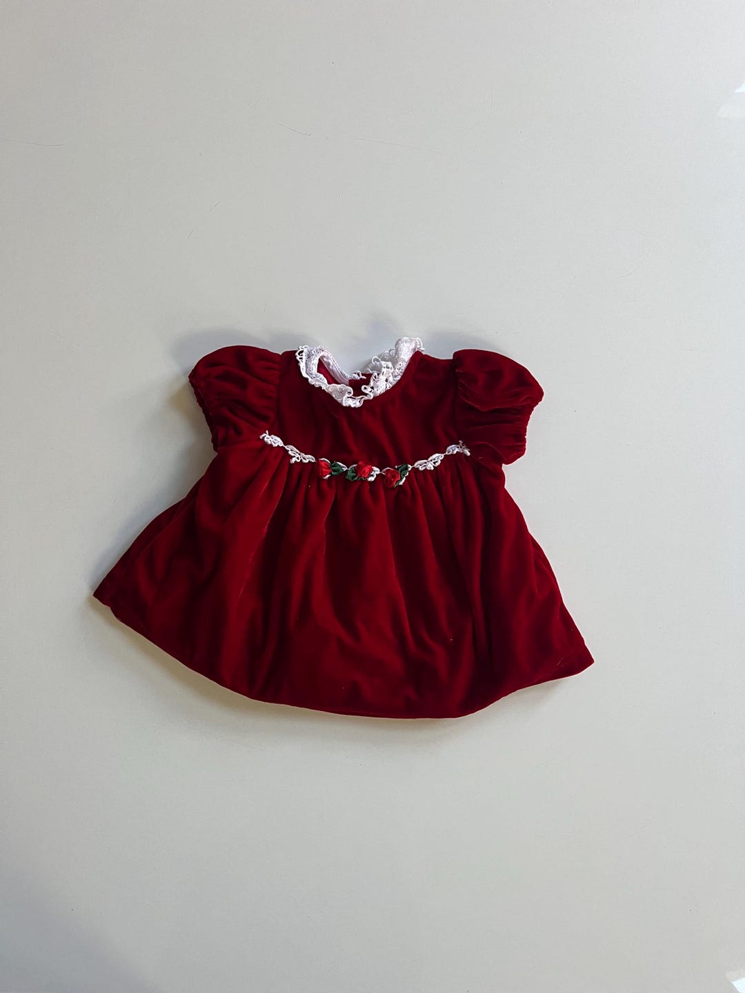 Vintage Red Velvet Baby Dress Baby Girls First Christmas Dress Holiday ...