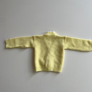 Vintage Pastel Yellow Cardigan With V Neck and White Trim Newborn Baby ...