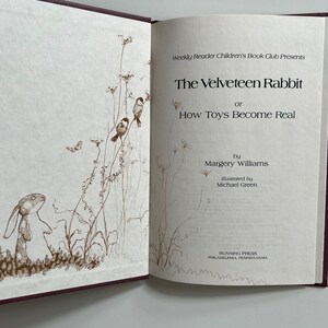 Vintage Hard Copy Childrens Book the Velveteen Rabbit by Margery ...