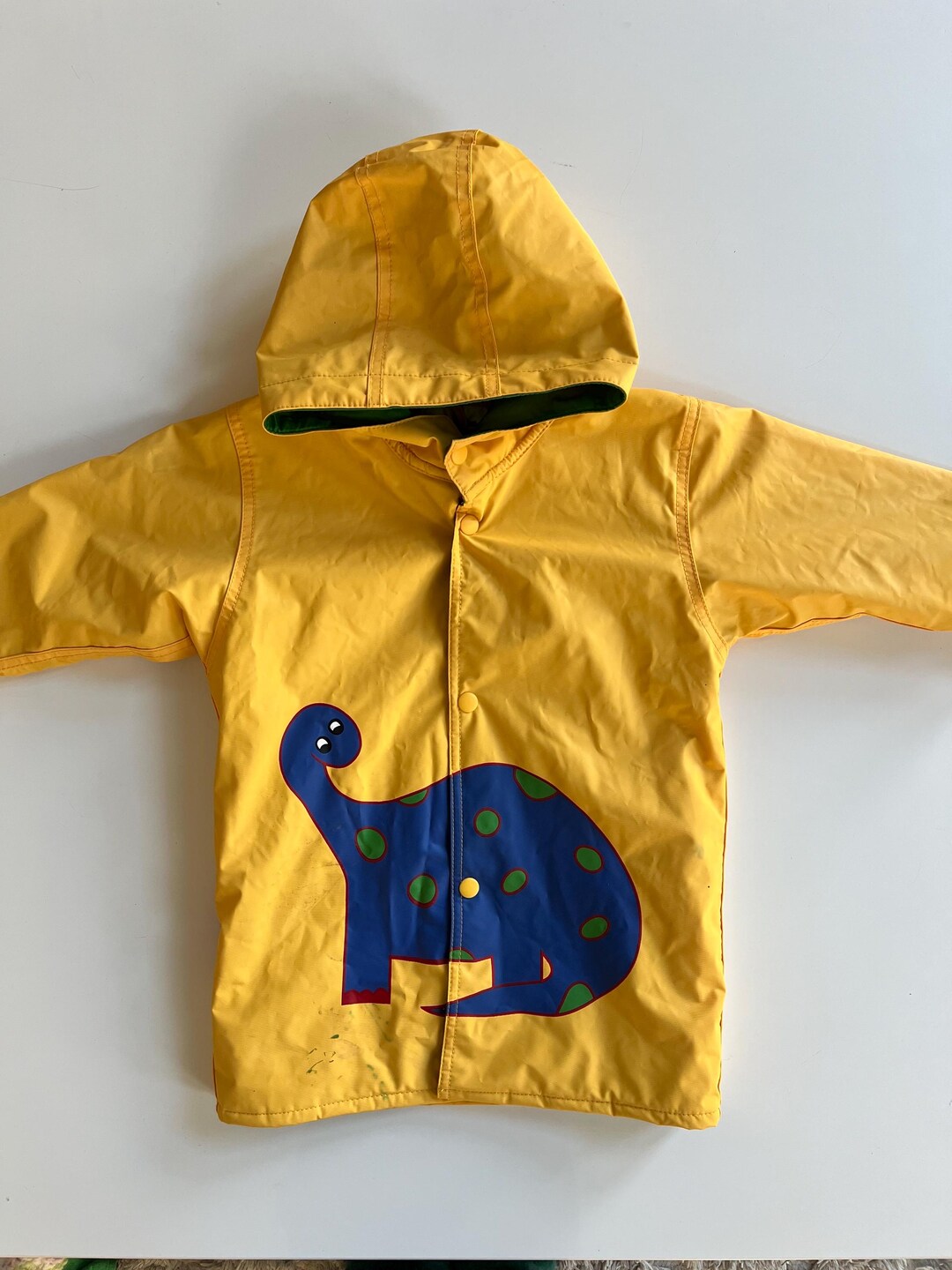 Vintage 90s Toddler Rain Coat in Primary Colors Yellow Rain Jacket ...