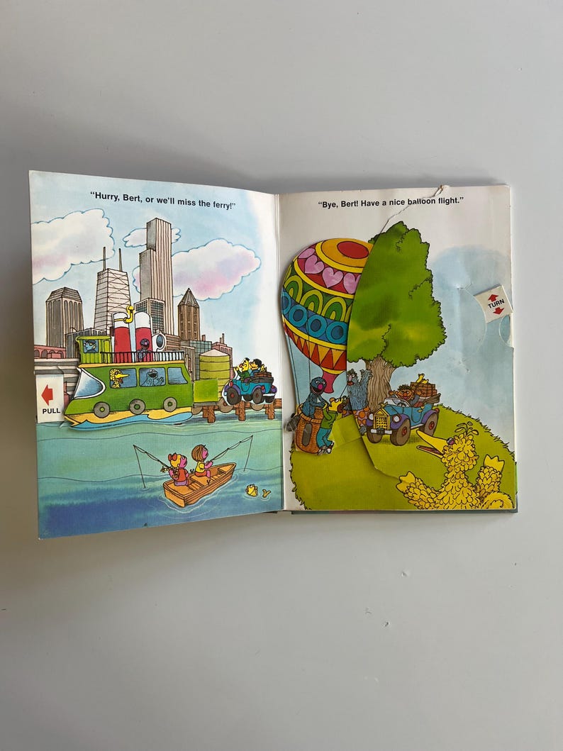 Vintage Sesame Street Pop up Book Bert and Ernie on the Go Illustrated ...