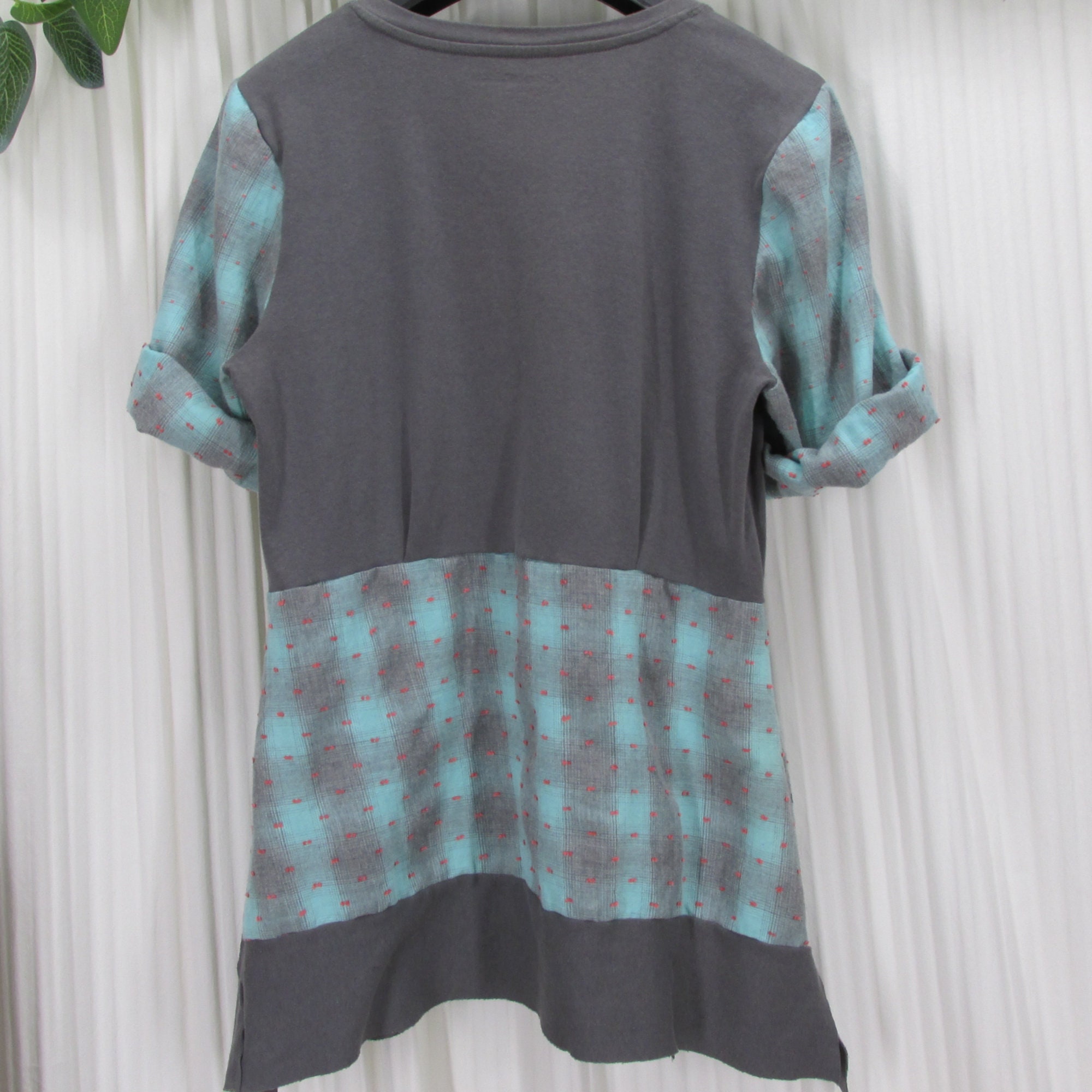 Upcycled Patchwork Tunic, Lightweight, Jersey Knit Clothing, Womens ...