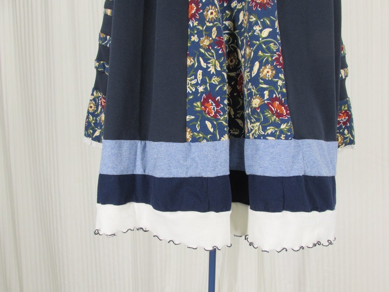 Plus Size Oversize Patchwork T Shirt Tunic Pin Tucks on Front Gathered ...