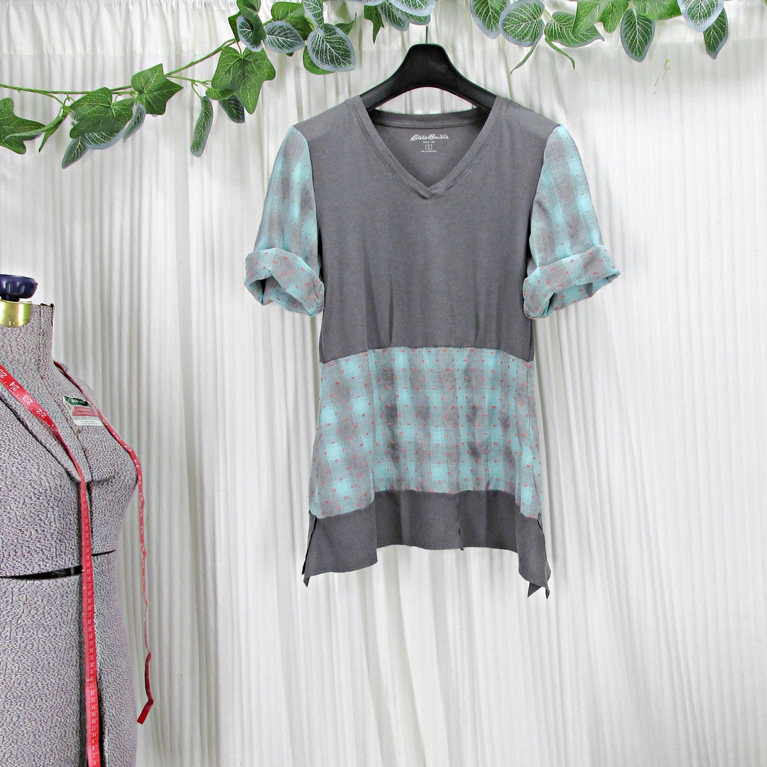 Upcycled Patchwork Tunic, Lightweight, Jersey Knit Clothing, Womens ...