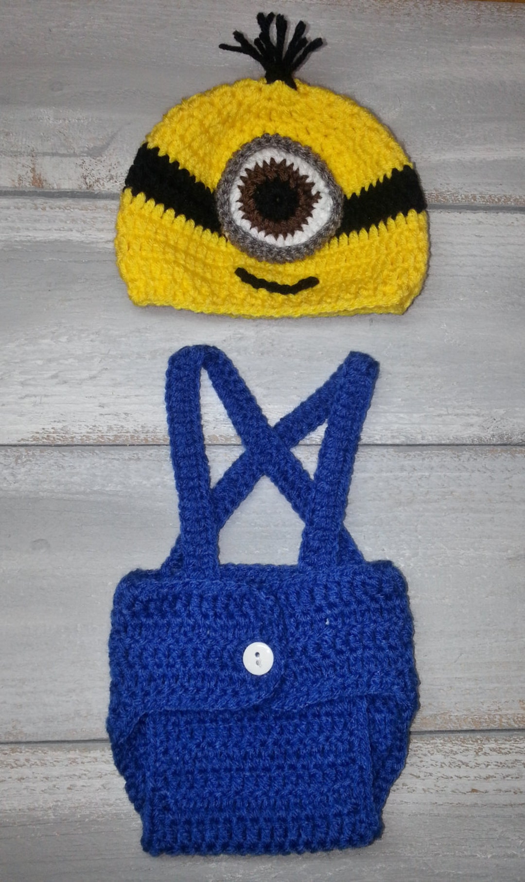 Minion Beanie Diaper Cover and Hat Set - Etsy