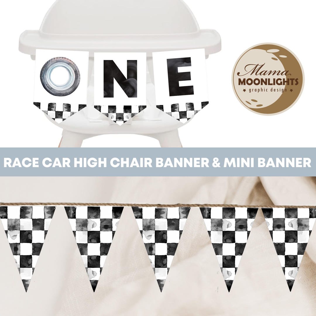 Instant Download | First Lap First Birthday Race Car High Chair Banner ...