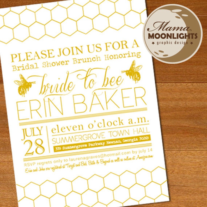 Bride to Bee Whimsical Modern Bridal Shower Invitation | Etsy