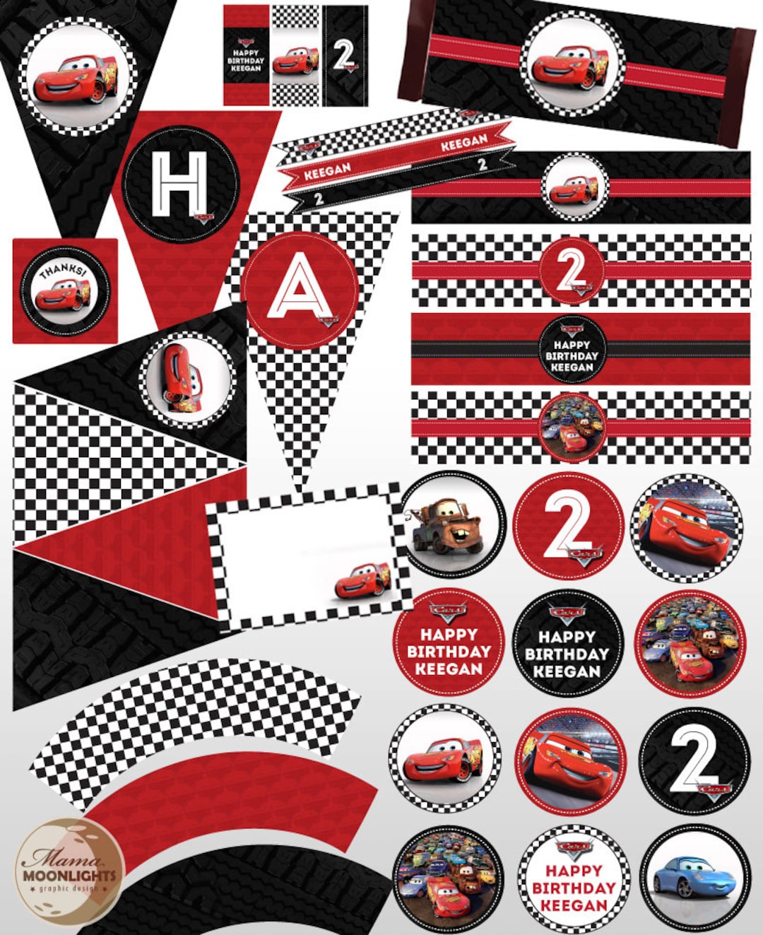 Disney Pixar Cars Custom Printable Birthday Party Package Kit ...