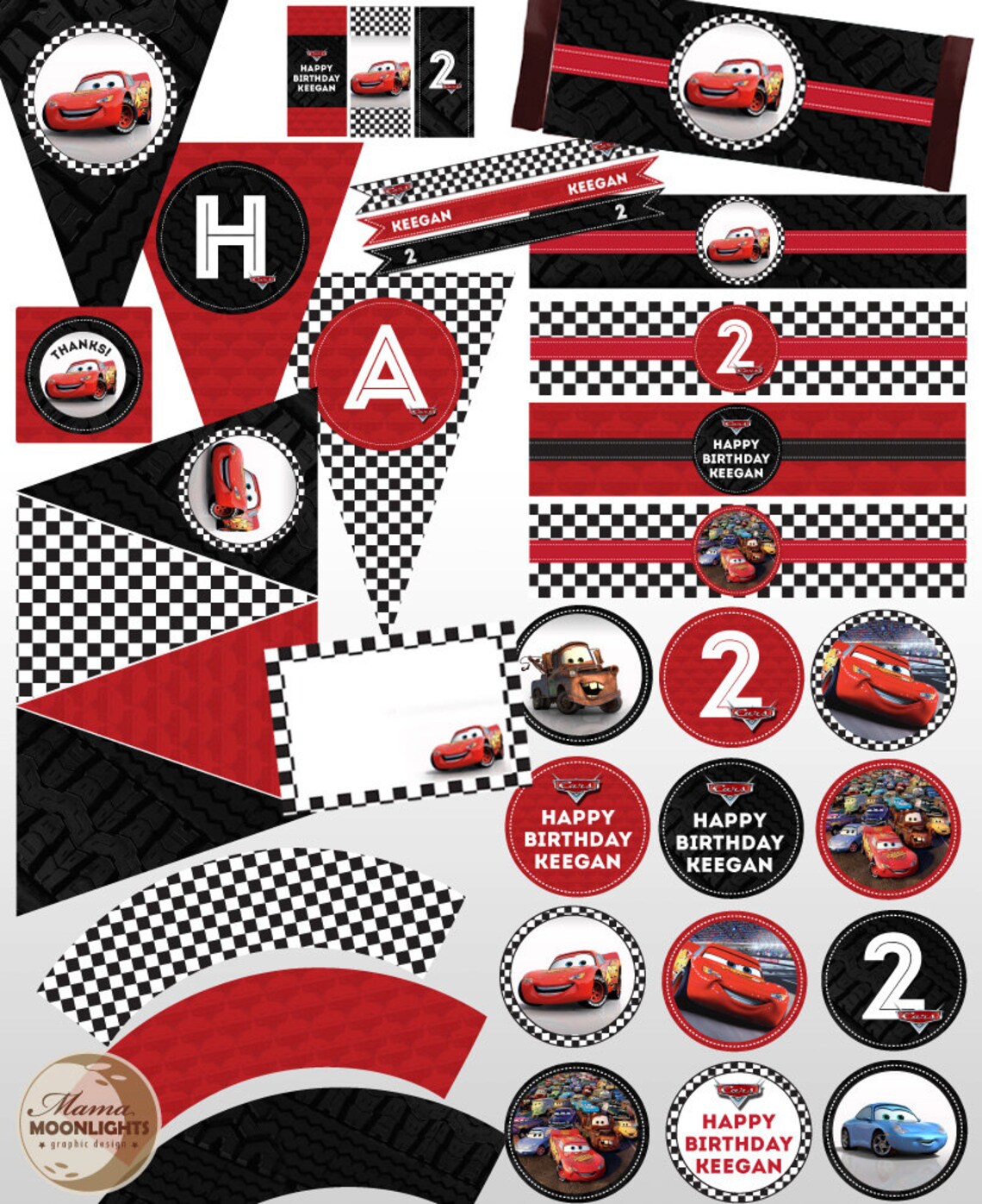 Disney Pixar Cars Custom Printable Birthday Party Package Kit - Etsy