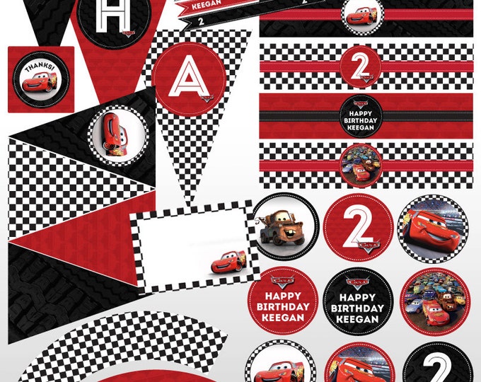 Disney Pixar Cars Custom Printable Birthday Party Package Kit ...