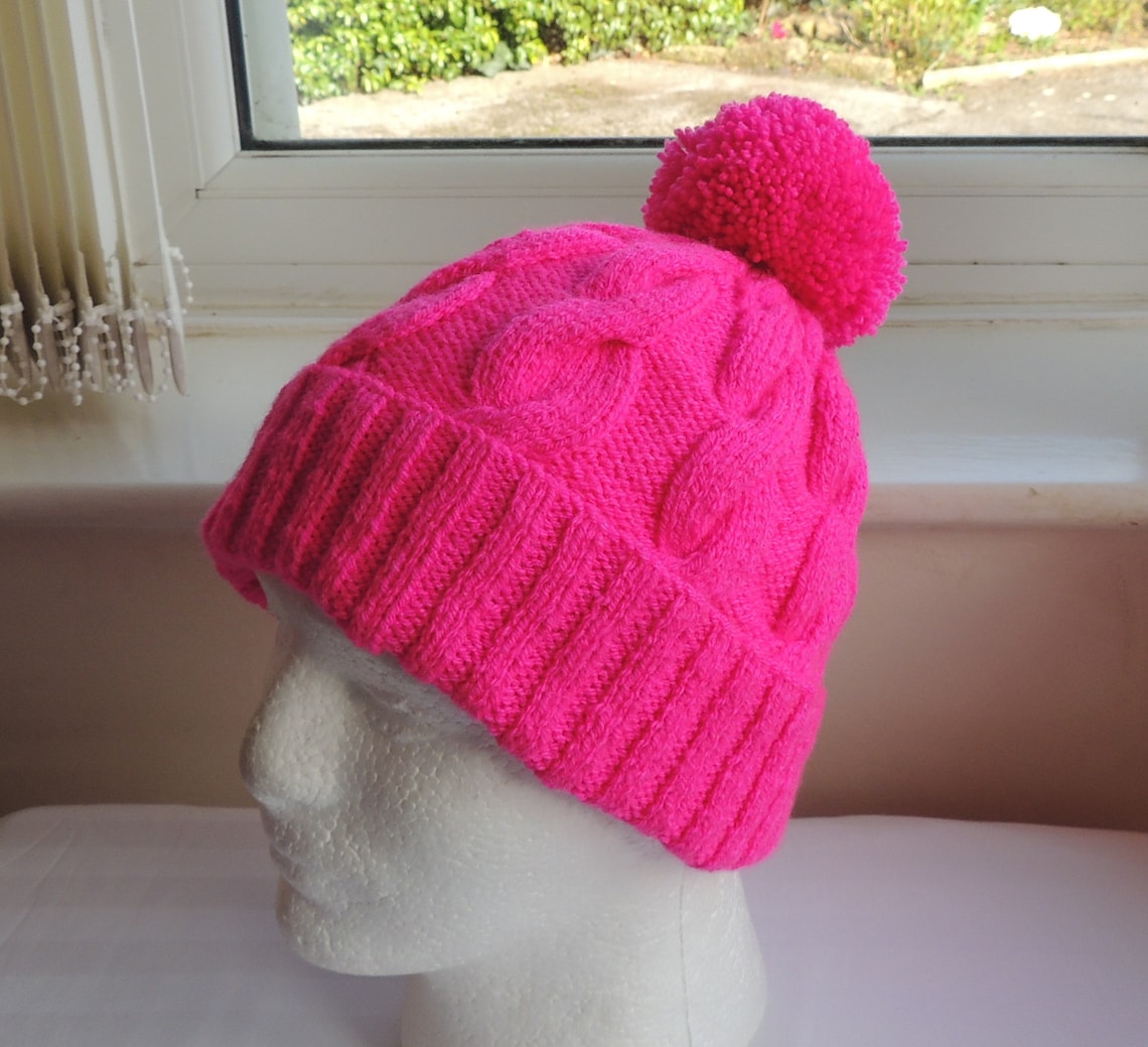 Women's / Girls Winter Hat Bright Pink Hat Ski Hat | Etsy