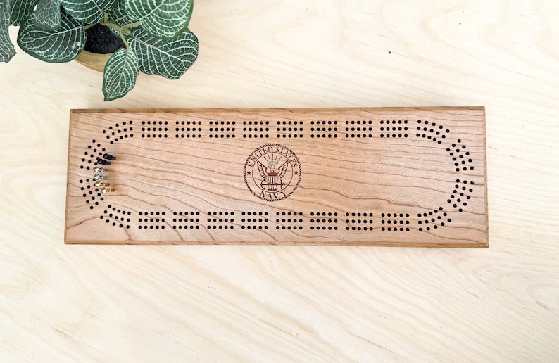 Three Track Cribbage Board, Personalized Cribbage Board, Card Game ...