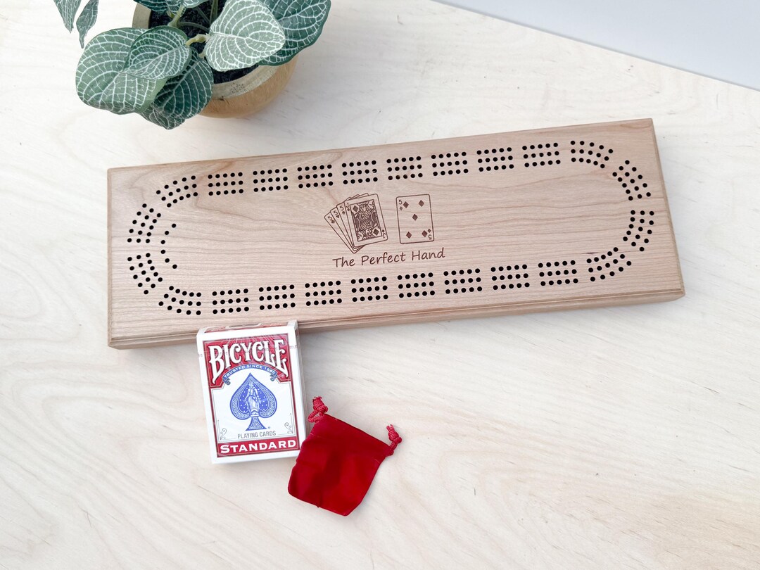 Three-track Cribbage Board, the Perfect Hand Cribbage Board, Cribbage ...