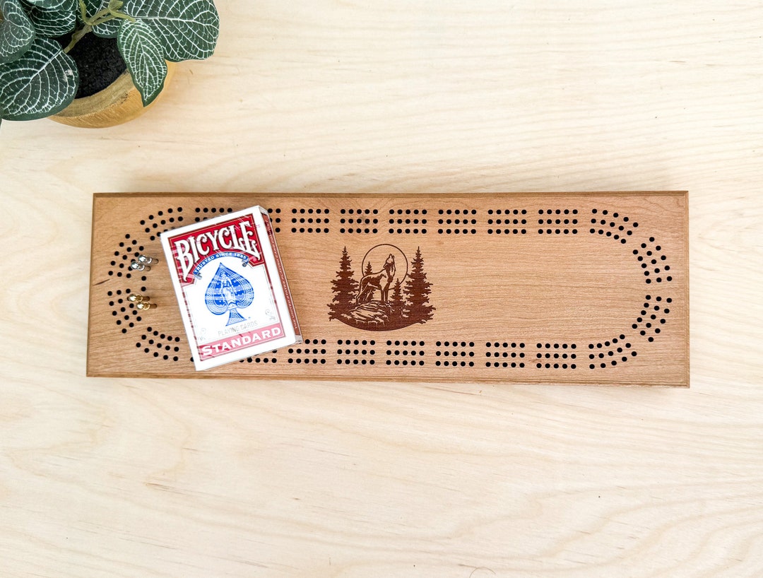 Three Track Cribbage Board, Personalized Cribbage Board, Card Game ...
