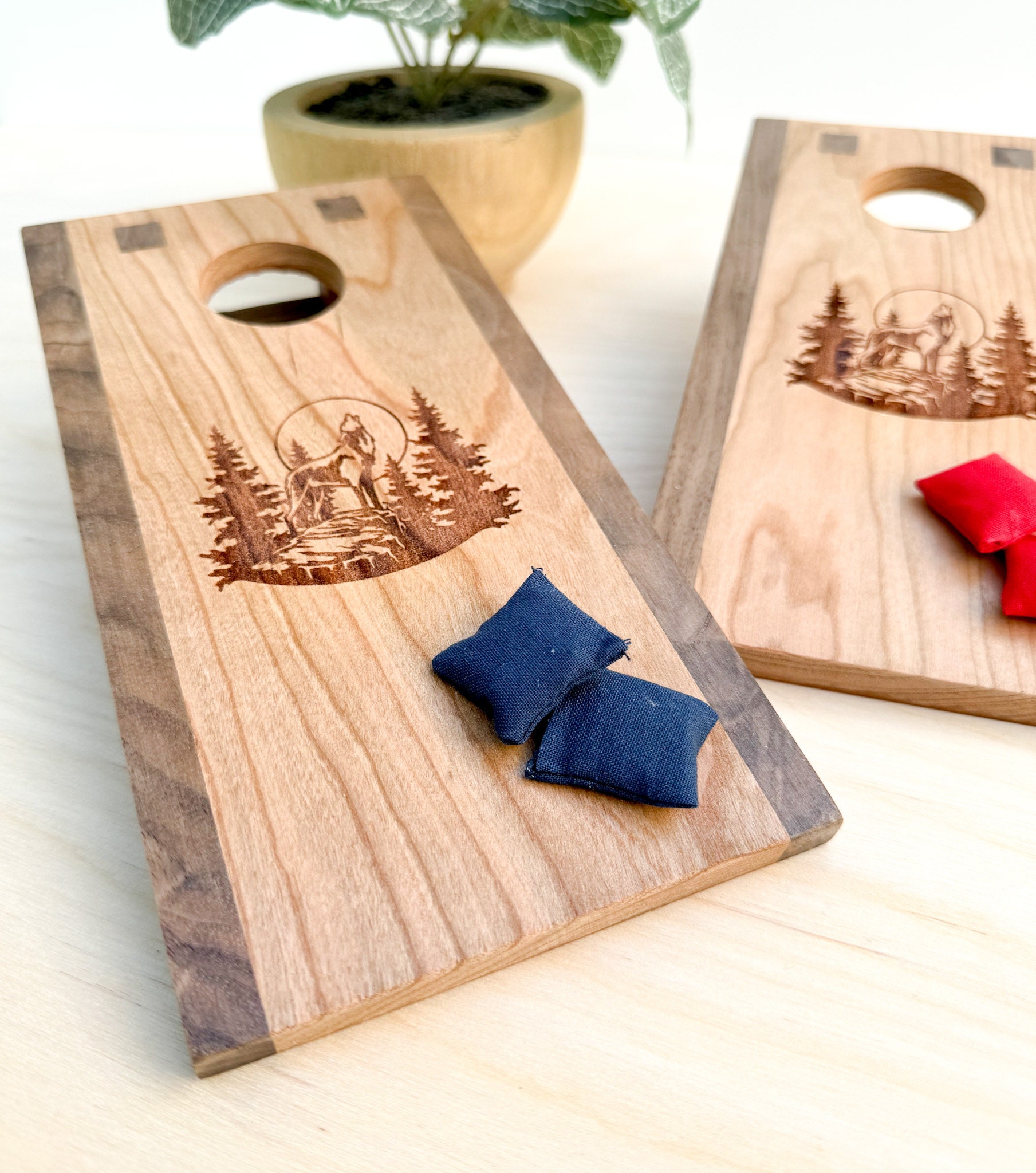 Personalized Mini Wood Cornhole Game, Games, Board Game Table, Cornhole ...