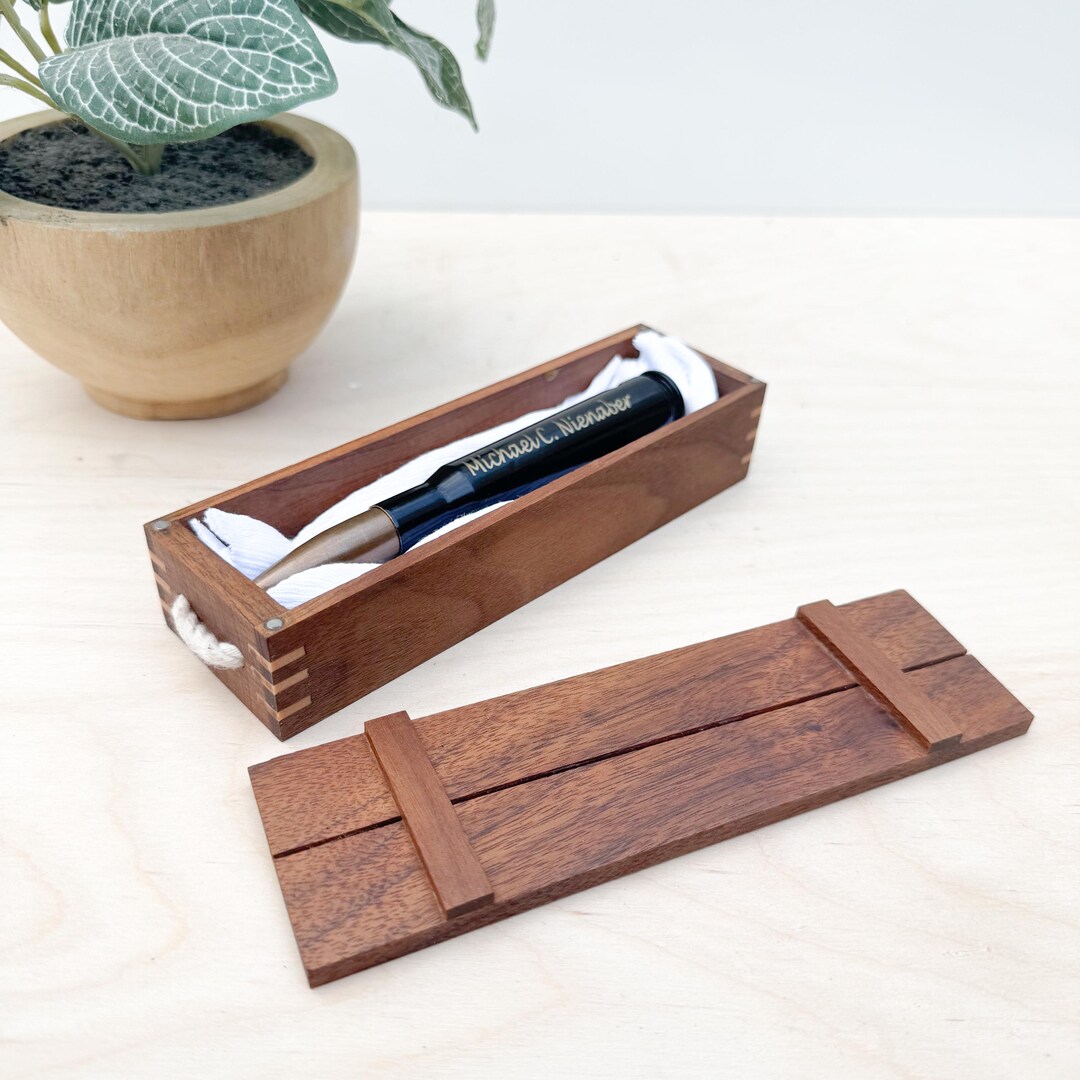 50 Cal. Bullet Bottle Opener With Black Walnut Box, Groomsman Gift ...