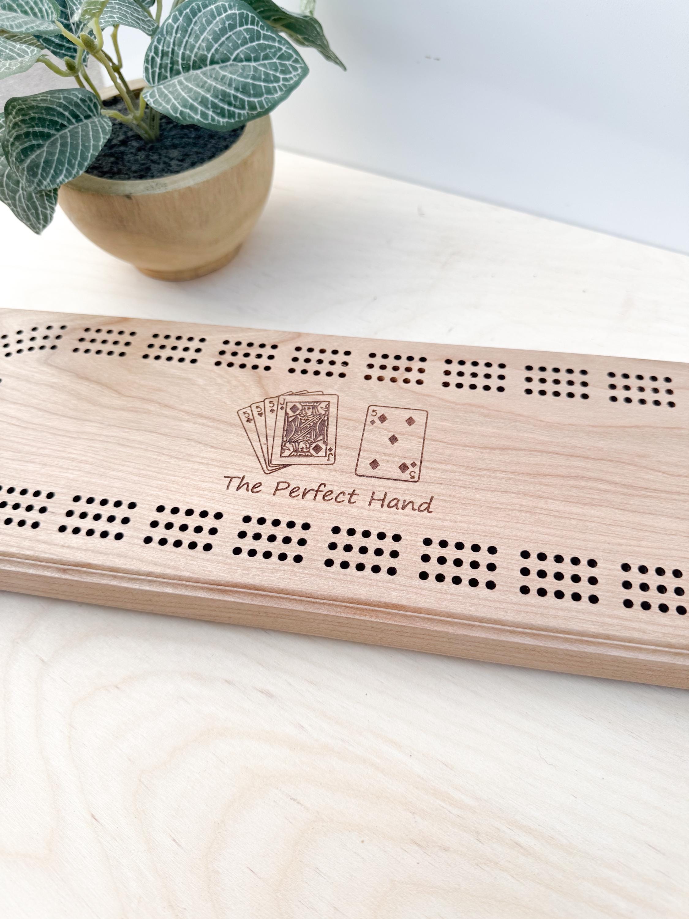 Three-track Cribbage Board, the Perfect Hand Cribbage Board, Cribbage ...