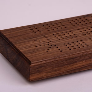 Four Track Cribbage Board, Black Walnut Cribbage Board, Card Game ...