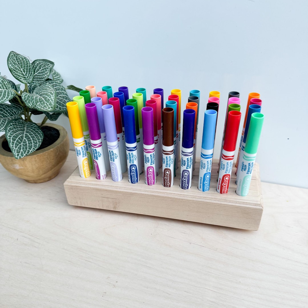 Wooden Marker Holder, Wooden Marker Organizer, Children's Marker Holder ...