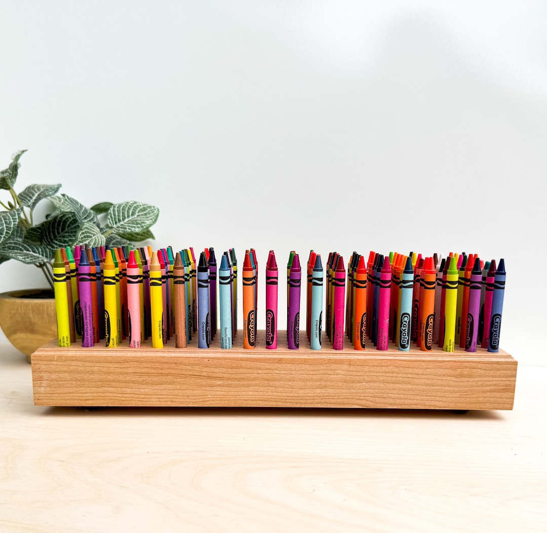 Wooden Crayon Holder, Wooden Crayon Organizer, Wooden Crayon Box Holder ...