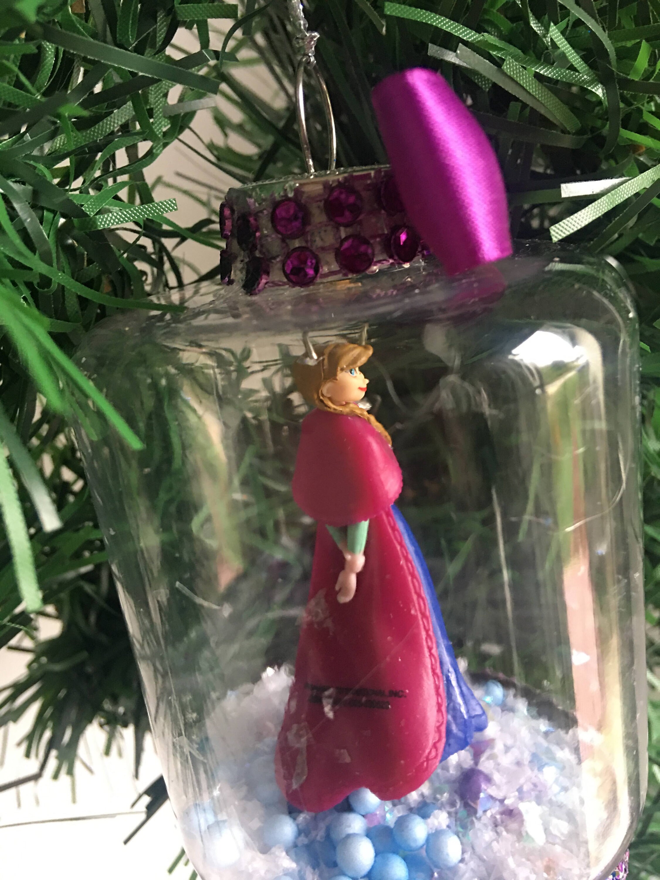 Frozen Elsa and Anna Mason Jar Snow Globe Ornament, Disney Frozen ...