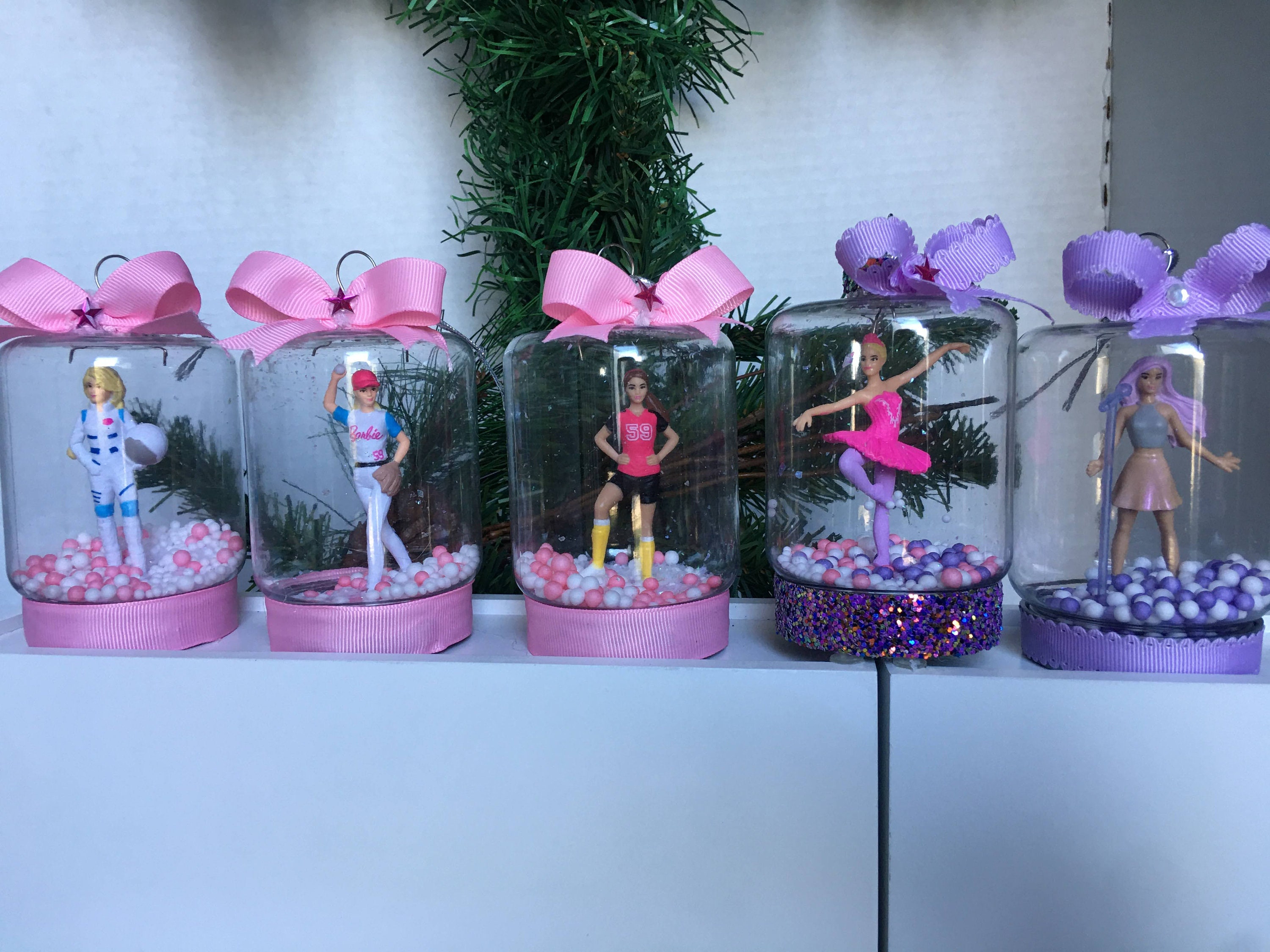 Barbie Mason Jar Snow Globe Ornaments, Barbie Ornaments, Mason Jar ...