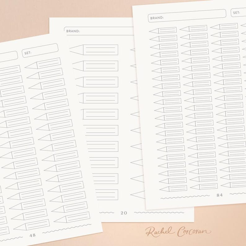 Blank Colour Swatch Charts | Pencil | Digital Download | Printable A4 ...