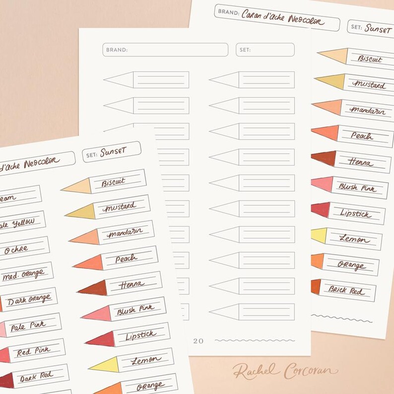 Blank Colour Swatch Charts | Pencil | Digital Download | Printable A4 ...