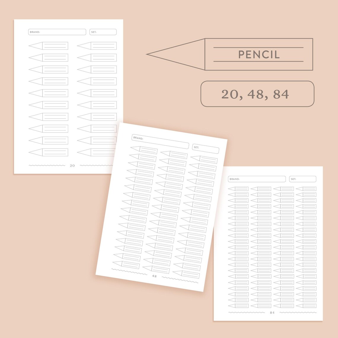 Blank Colour Swatch Charts | Pencil | Digital Download | Printable A4 ...