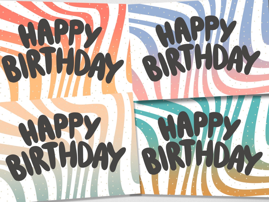 Sparkle Gradient Birthday Card: Printable Blank Card (digital Download ...