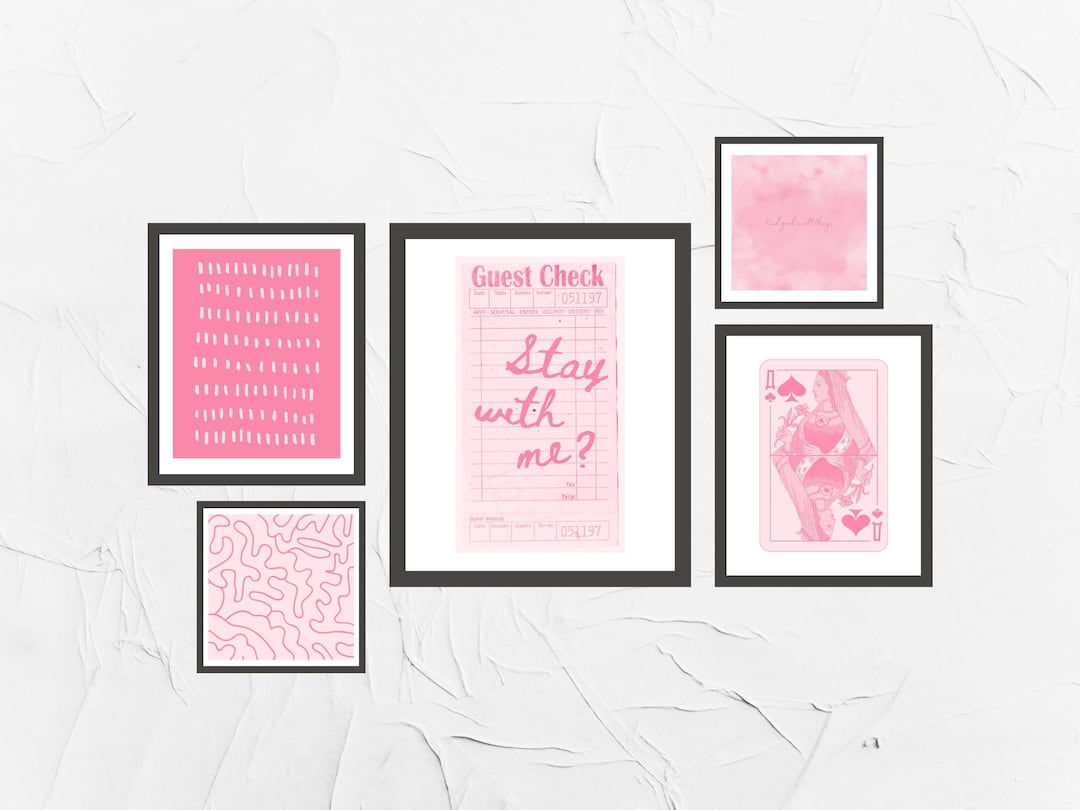 Pink Aesthetic Gallery Wall | Aesthetic | Printable Art | Pink White ...
