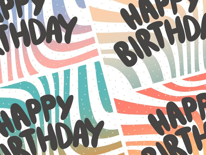 Sparkle Gradient Birthday Card: Printable Blank Card (digital Download ...