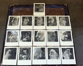 Custom Portrait Stylized Ink Wash Illustration - Etsy