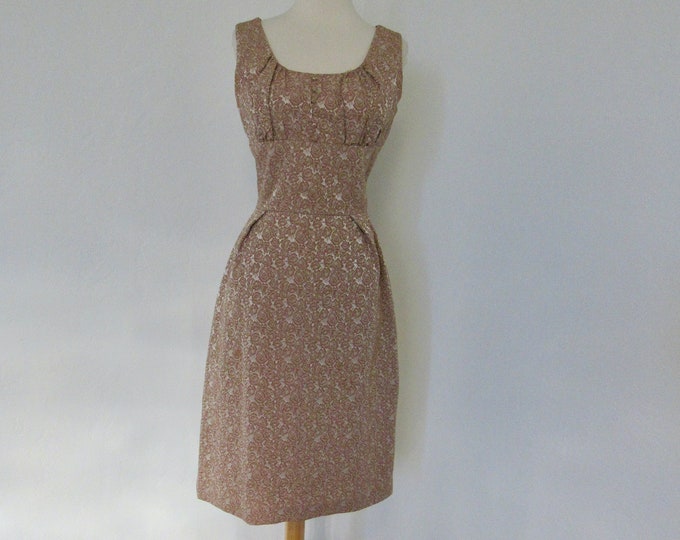 Classic, Curve-hugging, 1950s, Cocoa & Silver Brocade Wiggle Dress - Etsy
