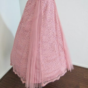 1950s Pink Lace & Pleated Tulle Dress - Etsy