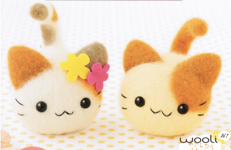 Twin Kittens Needle Felting Kit (with Flowers) - Etsy