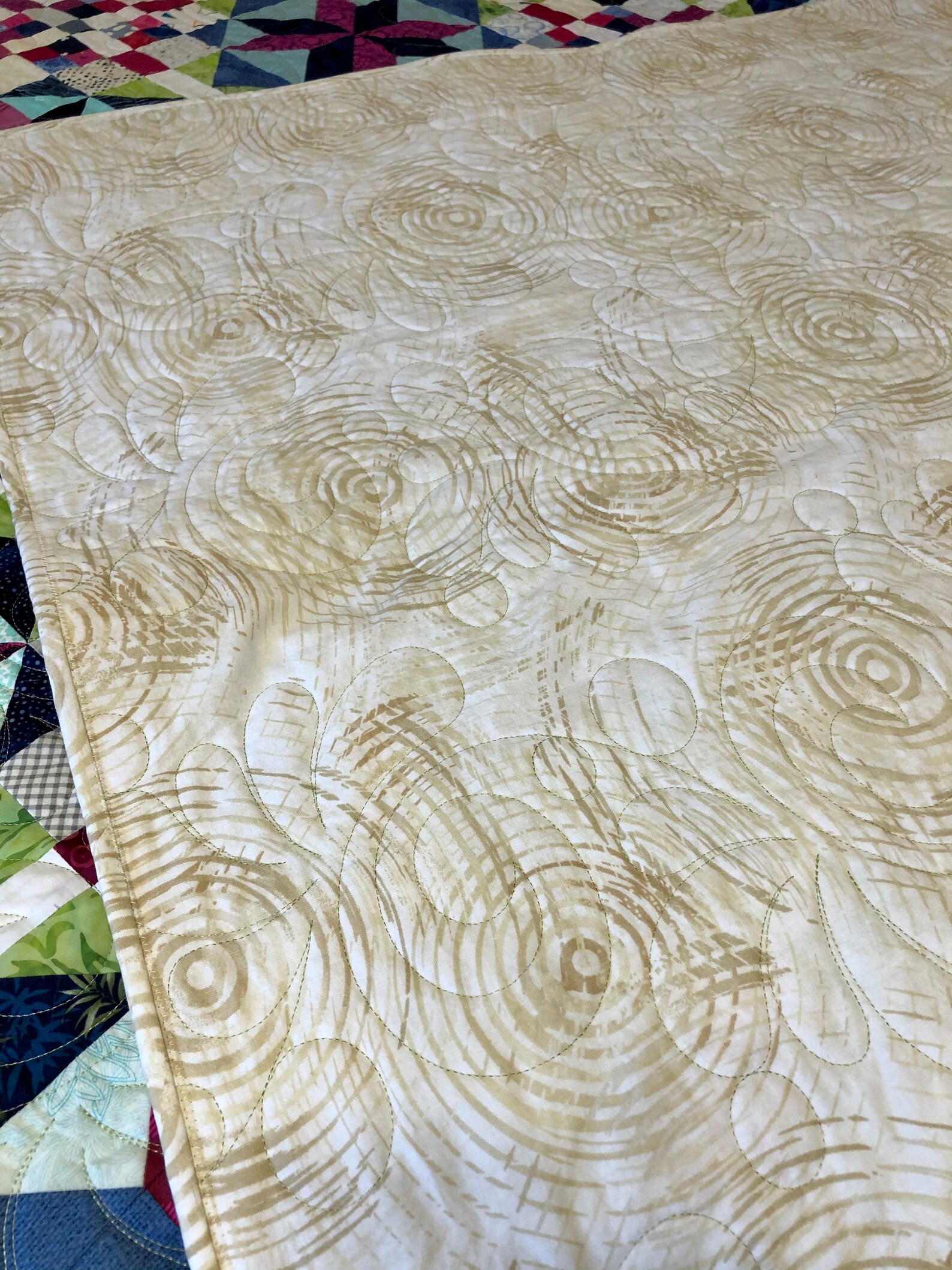 Bed Size Quilt 81 X 83 Pink and Blue Quilt Spring Colored Bed Quilt ...