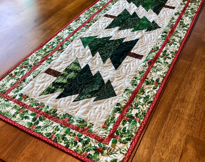 Christmas Tree Table Runner 47" X 18" - Pine Tree Table Runner ...