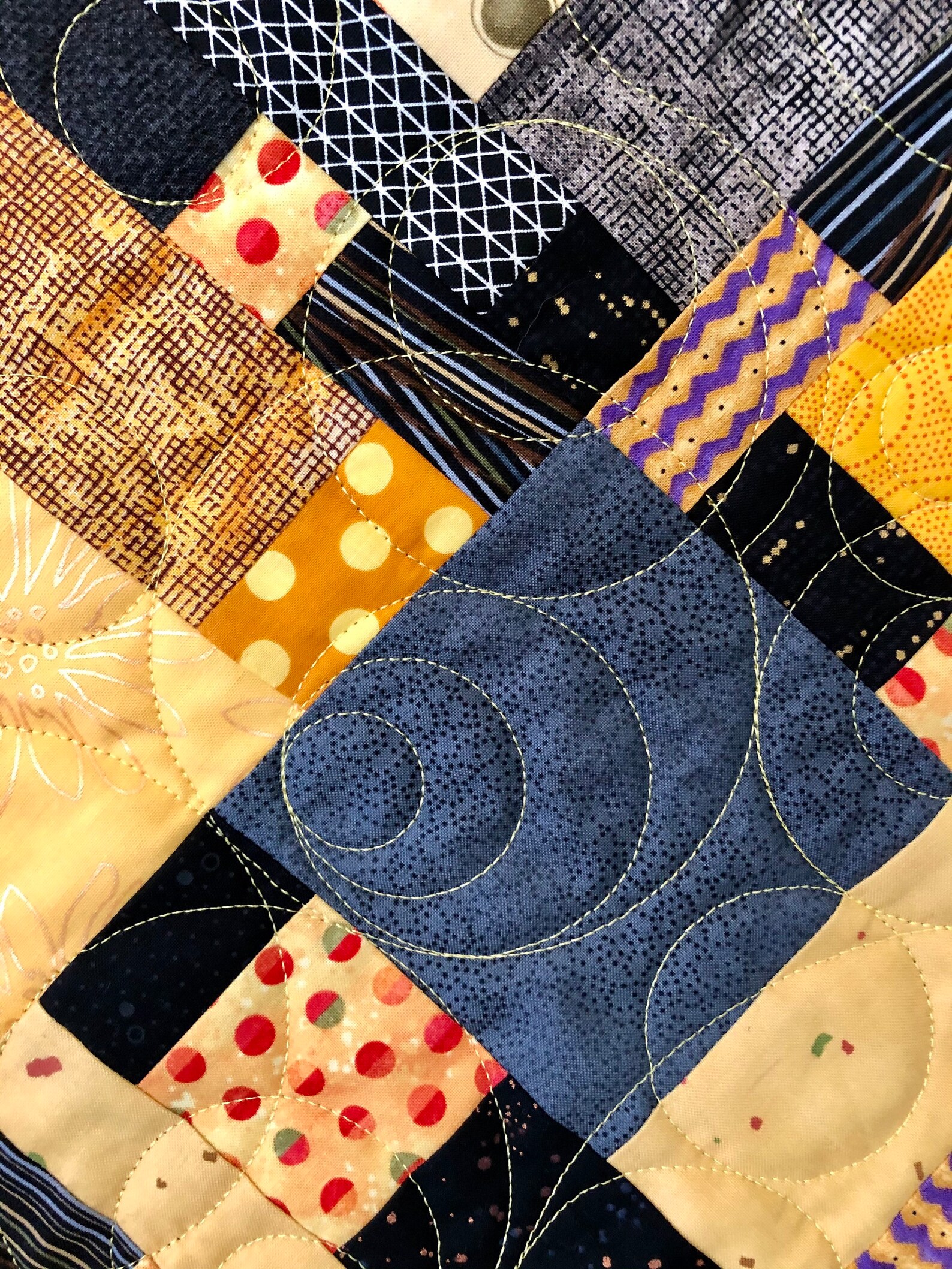 Handmade Lap Quilt 56 X 63 Yellow and Black Lap Quilt Lemon Pepper ...