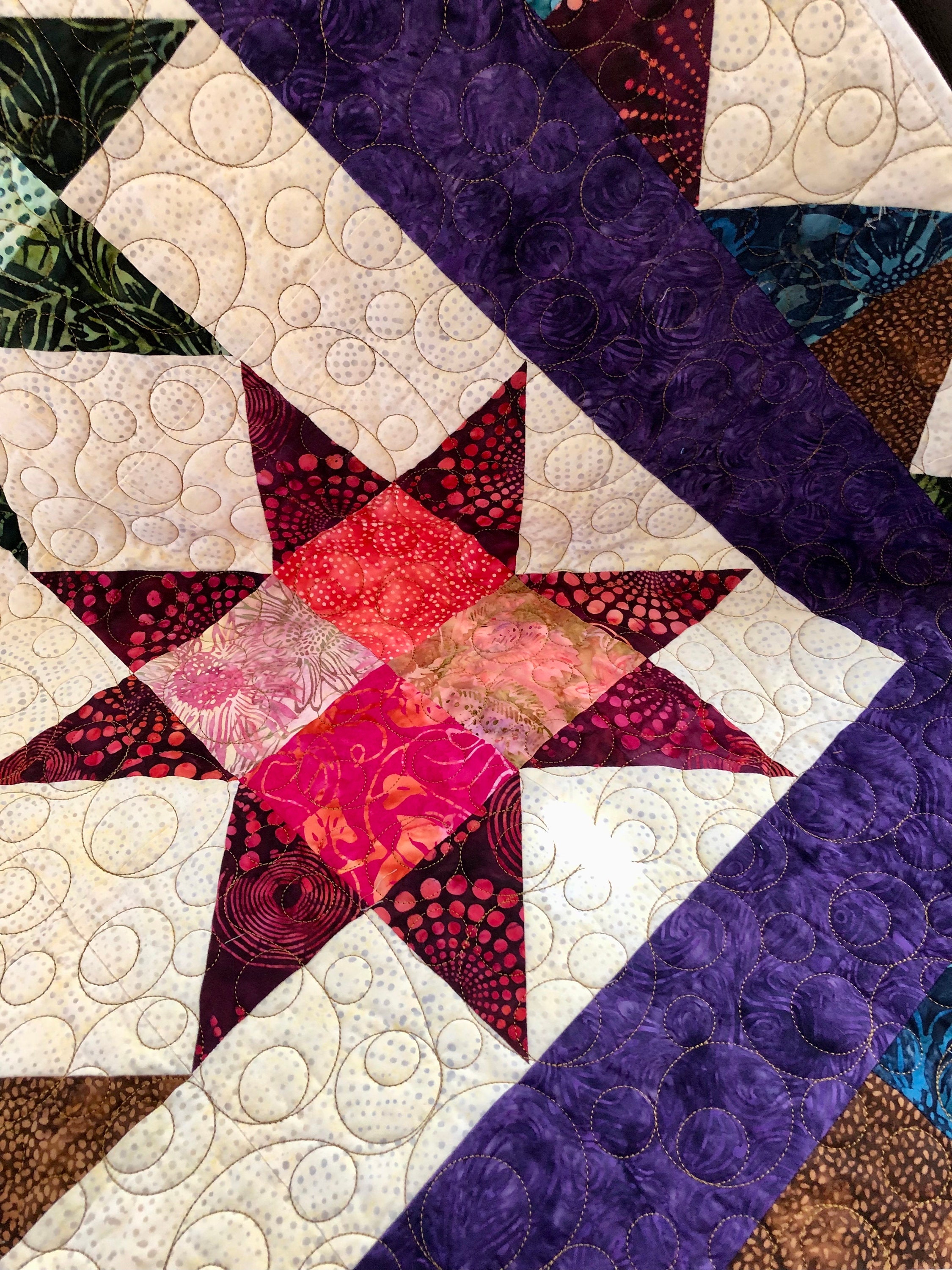 Batik Star Lap Quilt 47 X 62 Handmade Star Quilt - Etsy