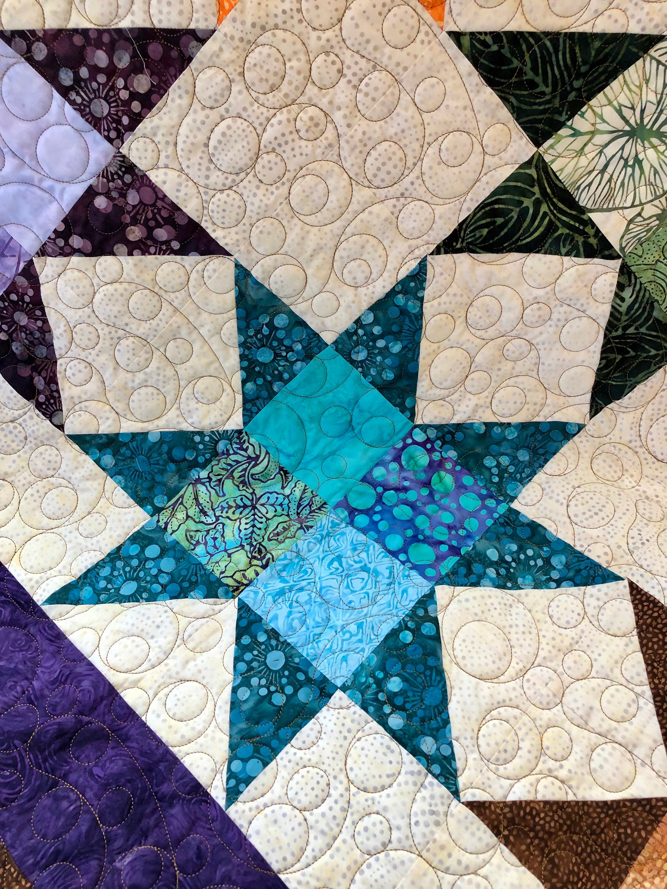 Batik Star Lap Quilt 47 X 62 Handmade Star Quilt - Etsy