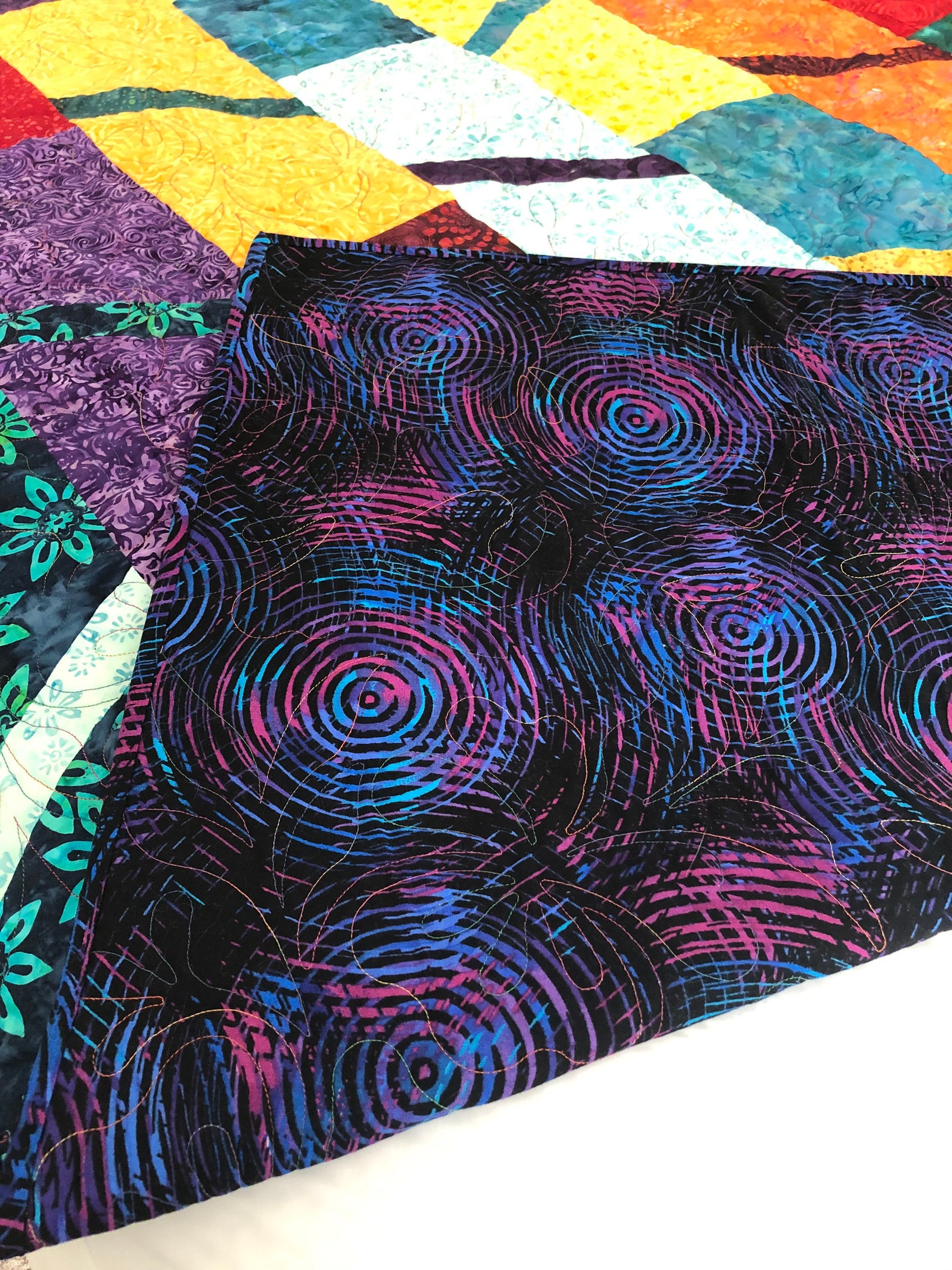 Bed Quilt Bright Batik Quilt 62 X 82 Twin Bed - Etsy