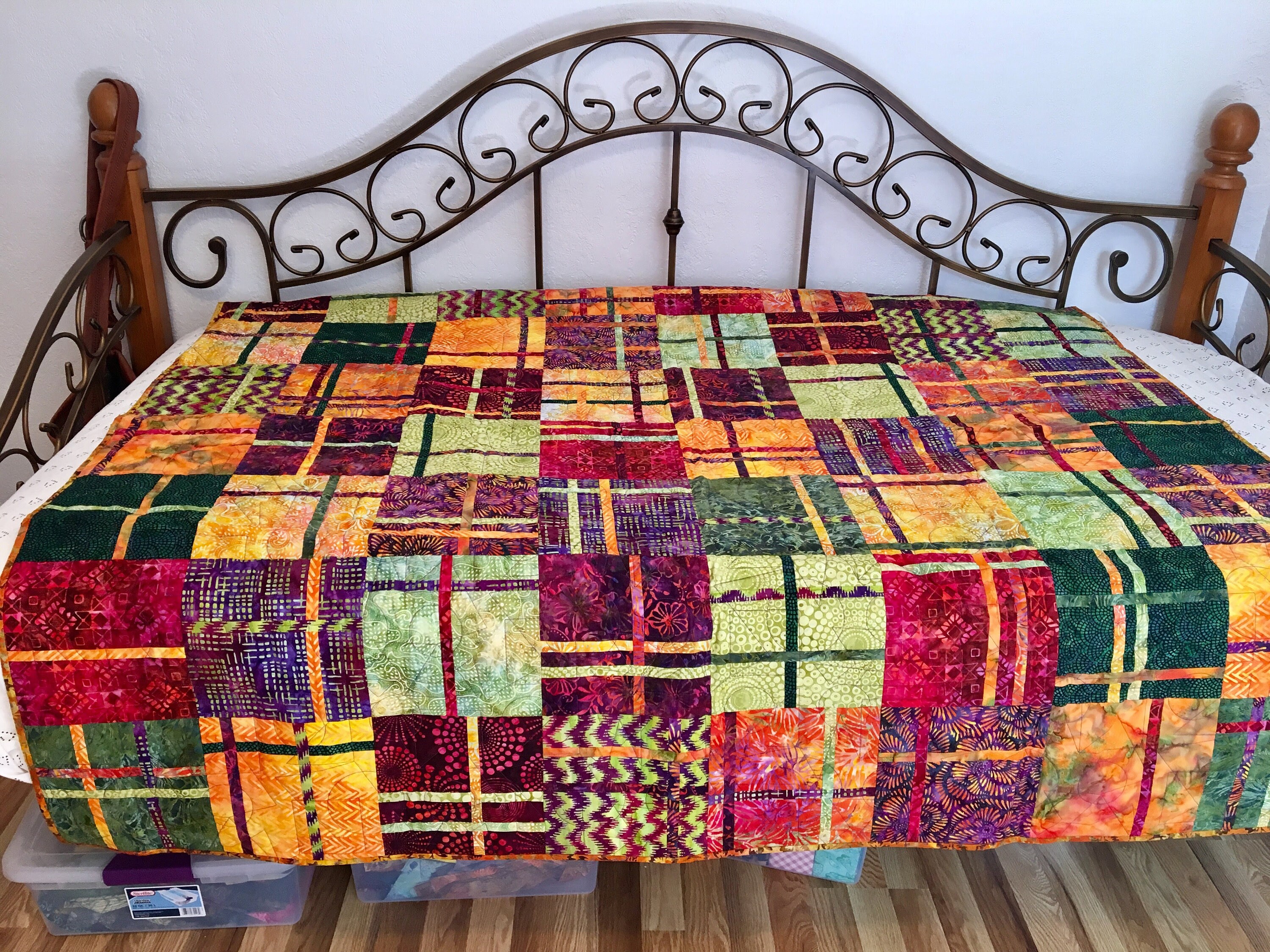 Batik Lap Quilt 54x64 Inches Bright Batik Quilt Large Wall Hanging ...