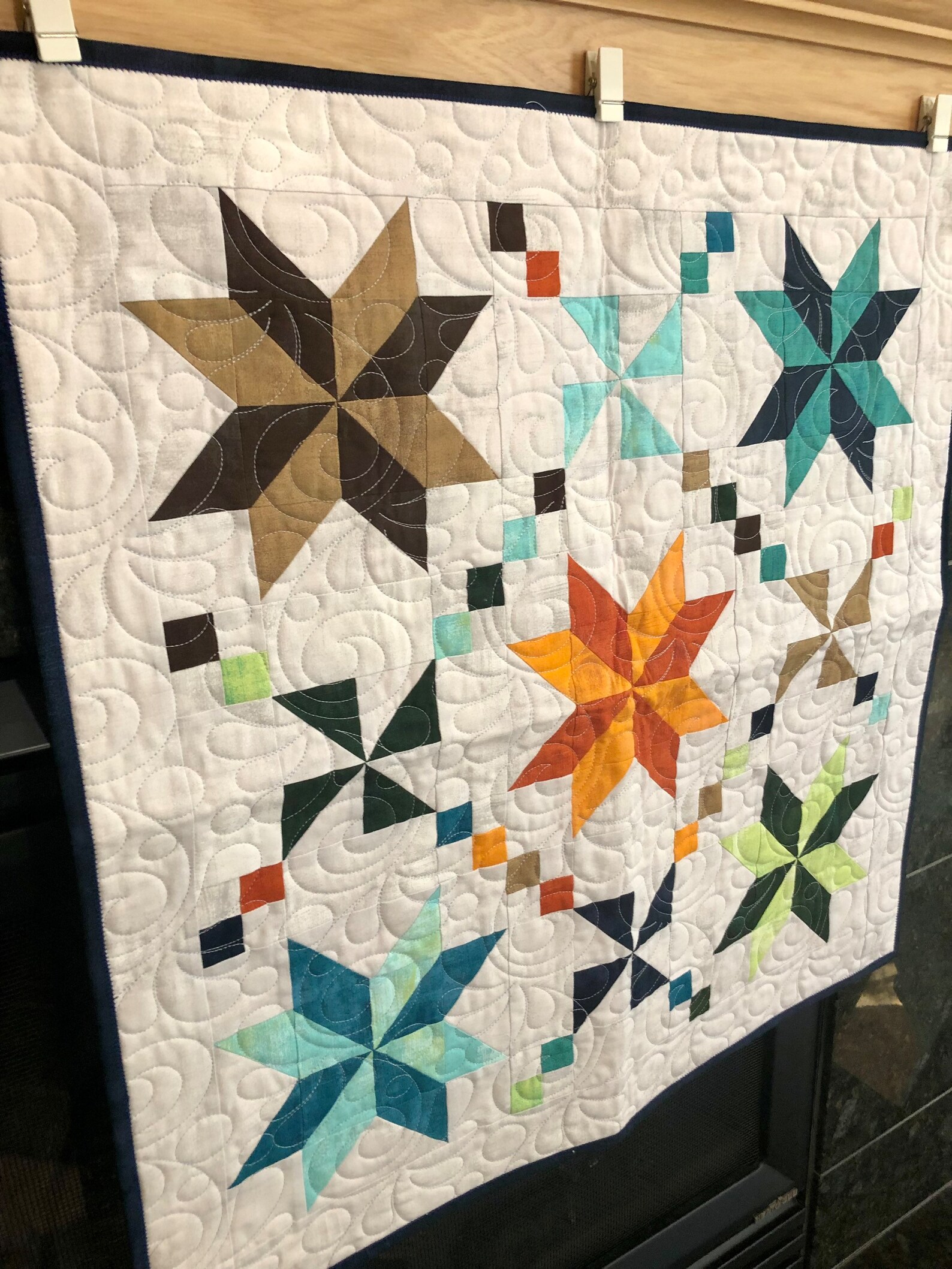 Stars and Pinwheels Wall Hanging Quilt 28 X 28 Wall Hanging Quilt Star ...