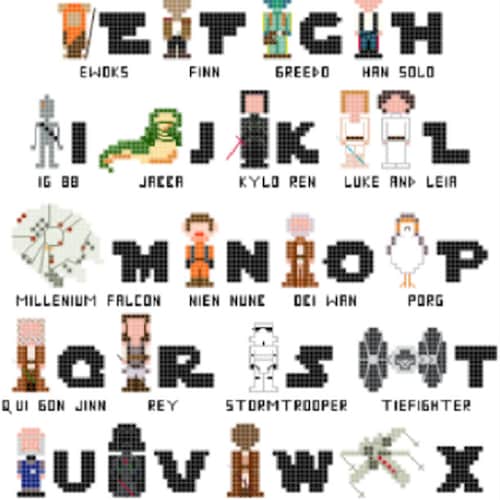 Cross Stitch Pattern: Star Wars Alphabet - Etsy